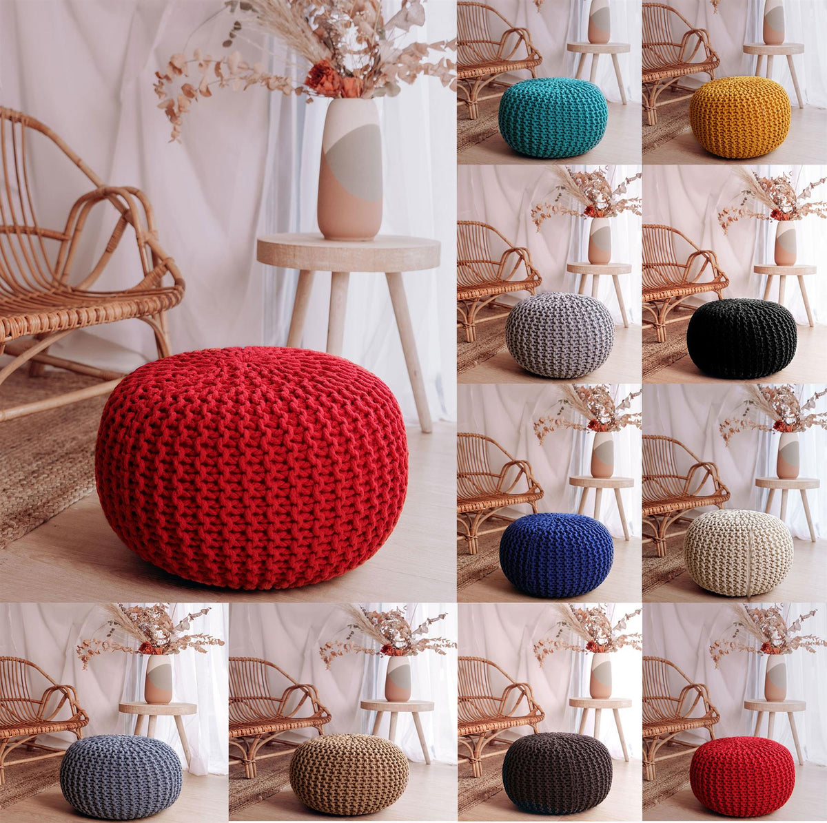 Knitted pouffe store